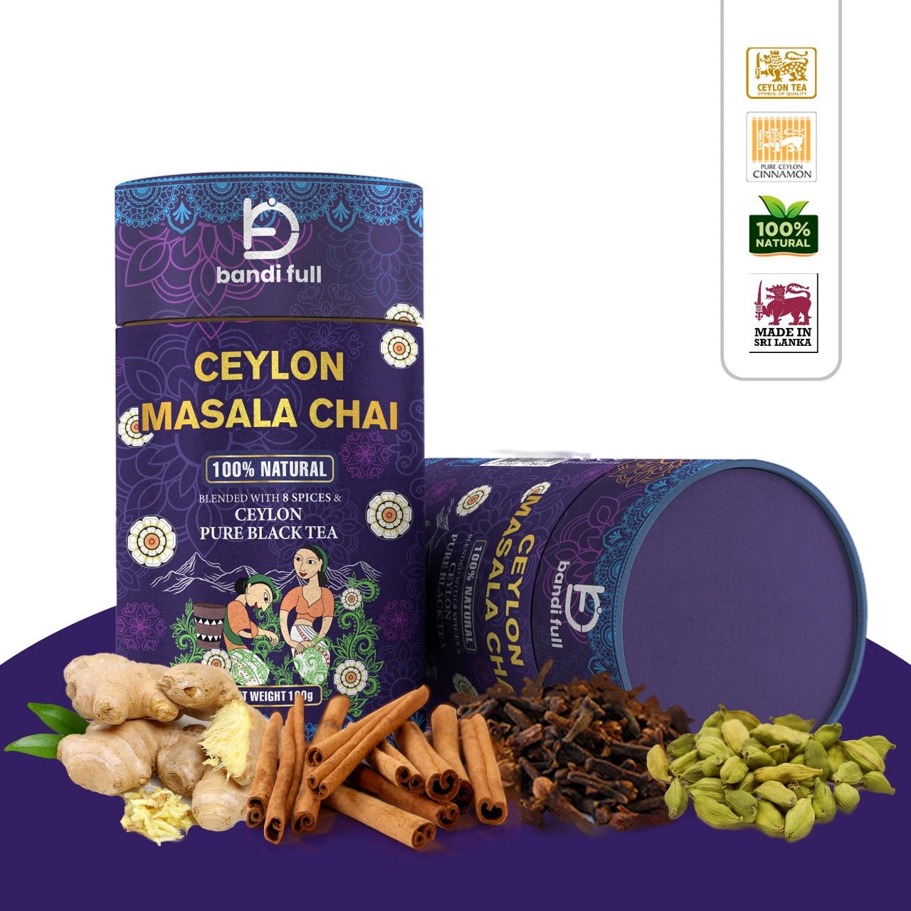 BandiFull Ceylon Masala Chai - Authentic Spice Blend